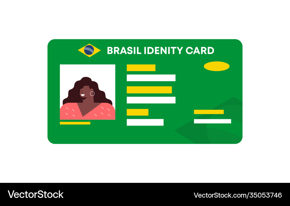 Brasil id card template south american Royalty Free Vector