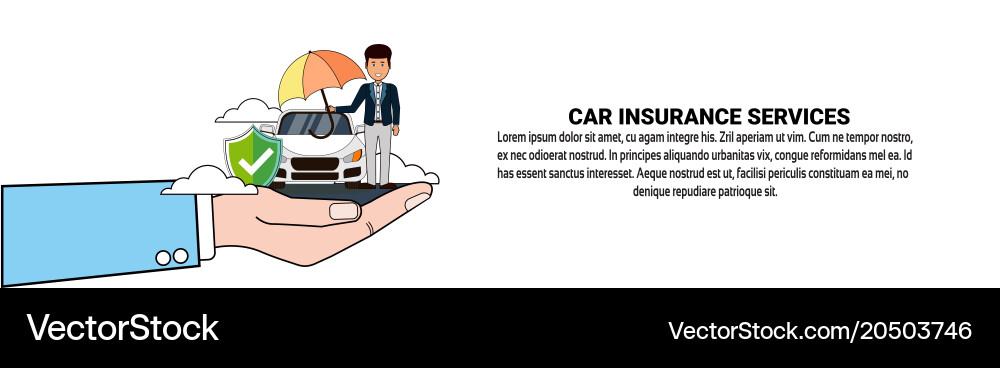 Car insurance service concept horizontal banner Vector Image