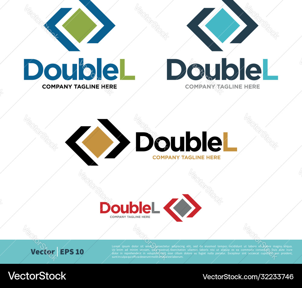 Colorful square l letter icon logo template Vector Image