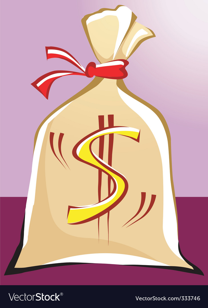 Dollar bag Royalty Free Vector Image - VectorStock