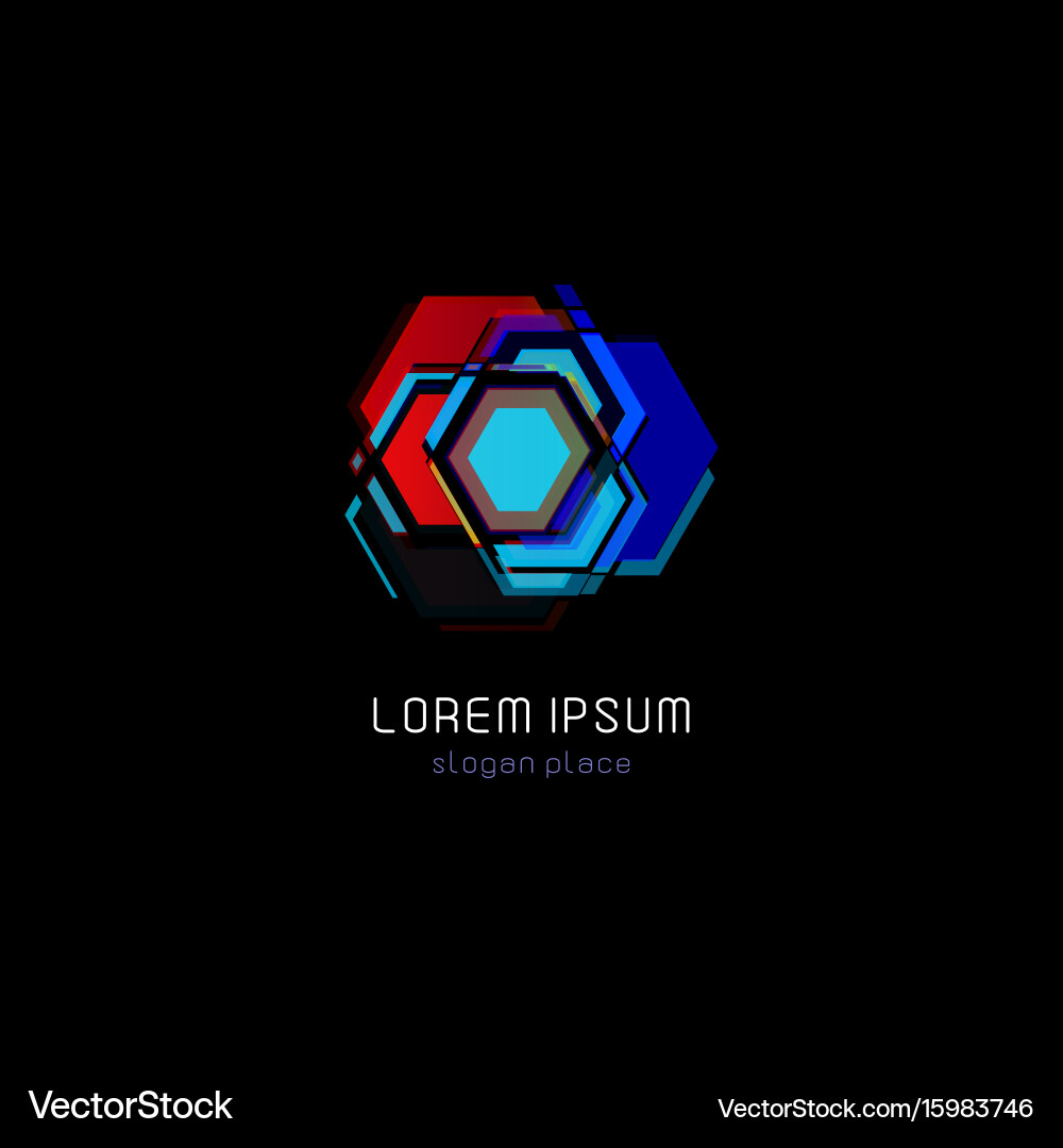 Futuristic reactor abstract colorful logo Vector Image