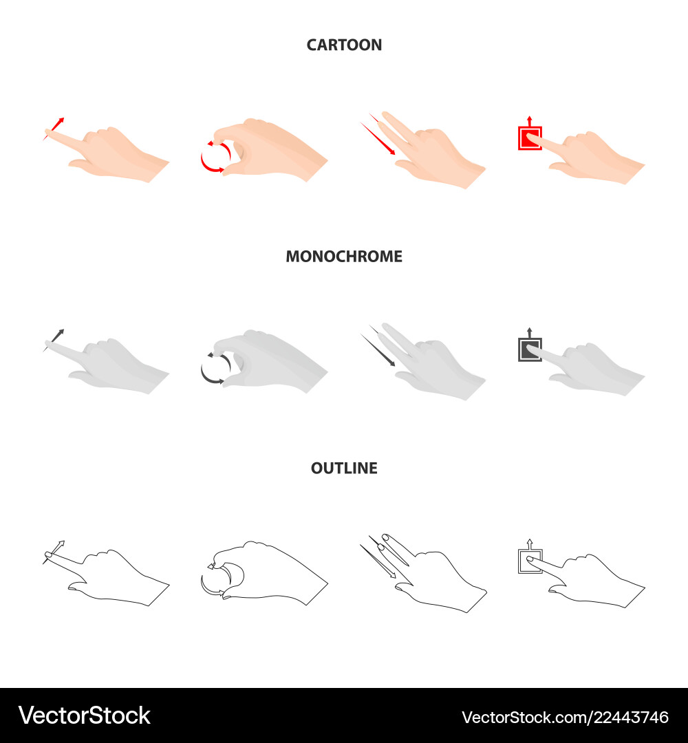 Isolated object of touchscreen and hand icon set Vector Image