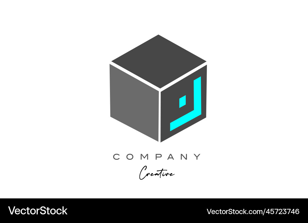 L grey cube letter alphabet letter logo icon Vector Image