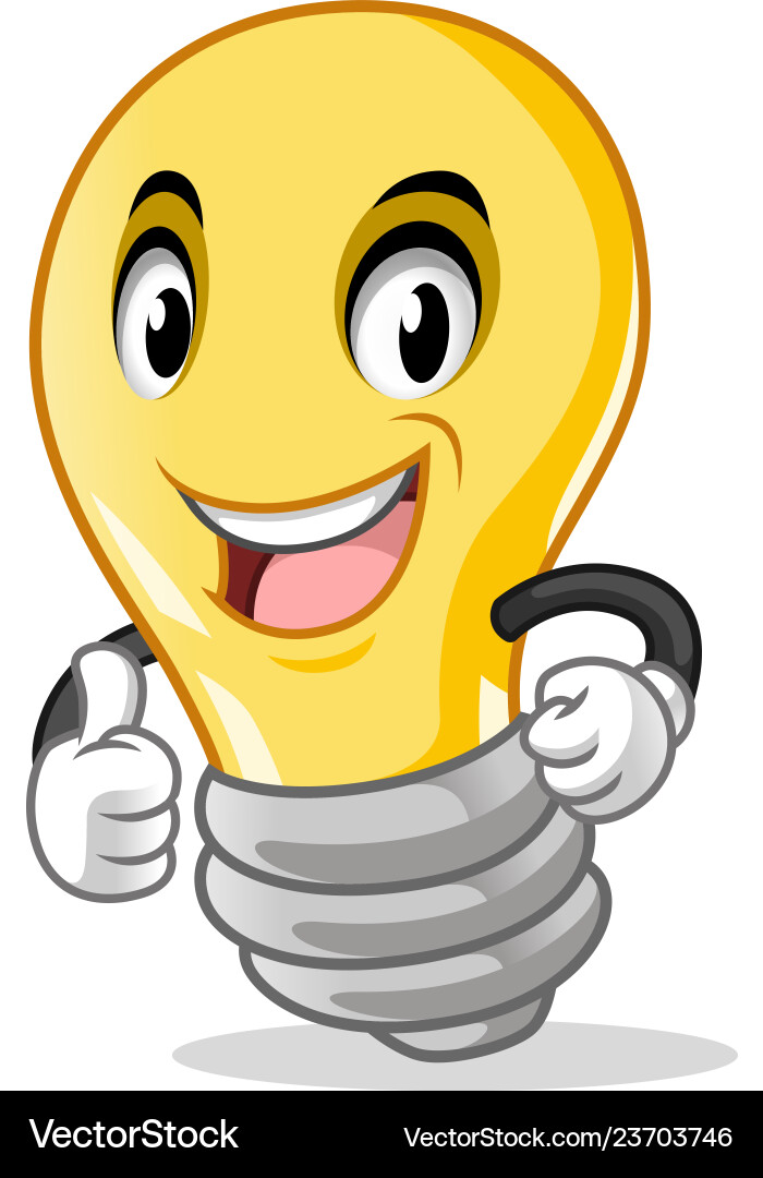 Light bulb mascot cartoon character design Vector Image