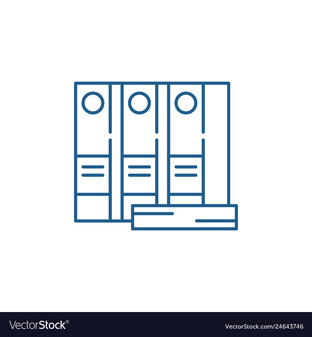 Office folders line icon concept folders Vector Image Office folders line icon concept folders Vector Image