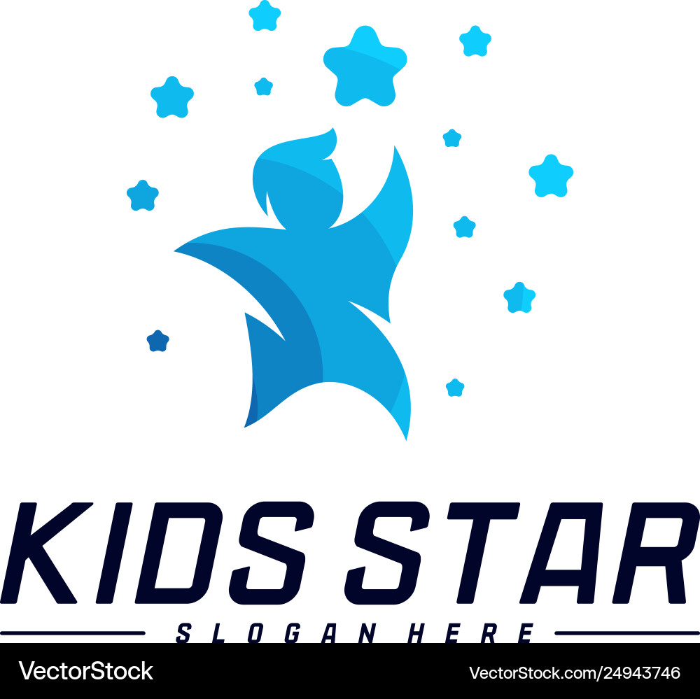 Reaching stars logo design template dream star Vector Image