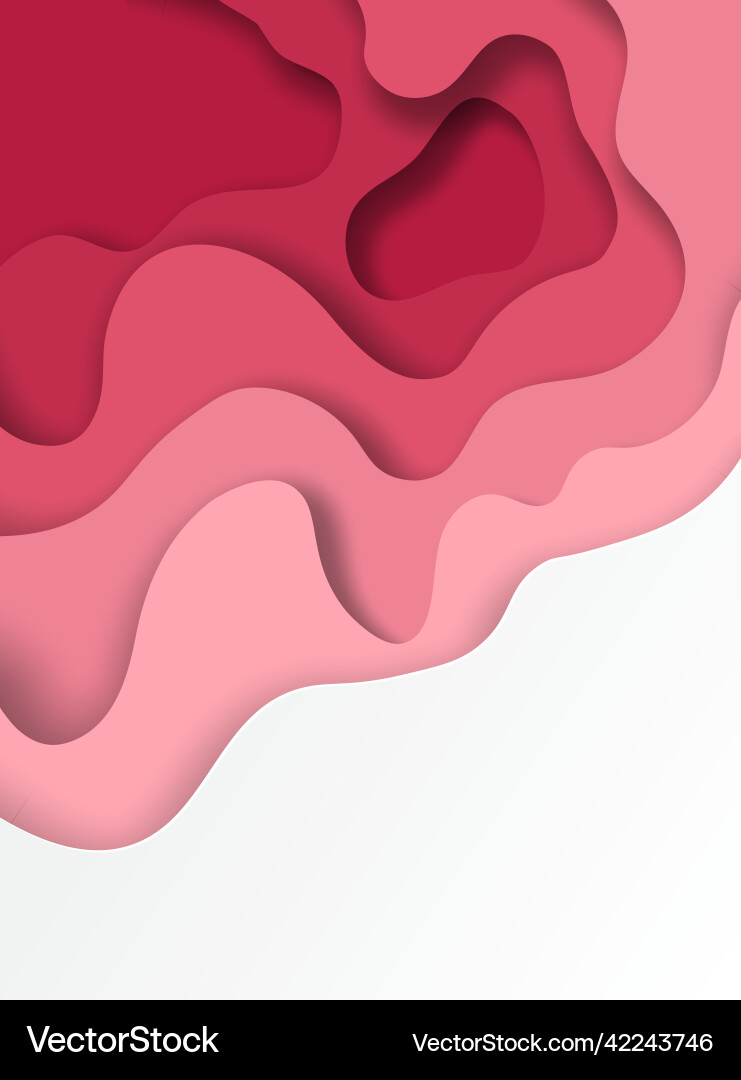 Red paper carving shapes abstract cutout Vector Image
