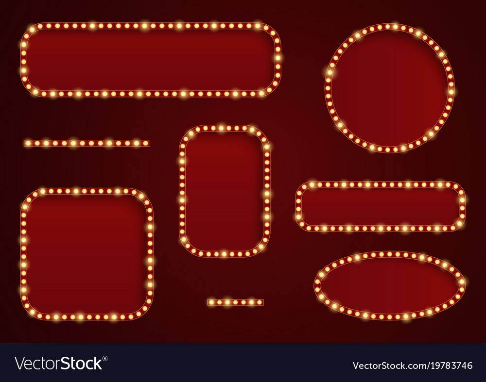 Retro light frames Royalty Free Vector Image - VectorStock