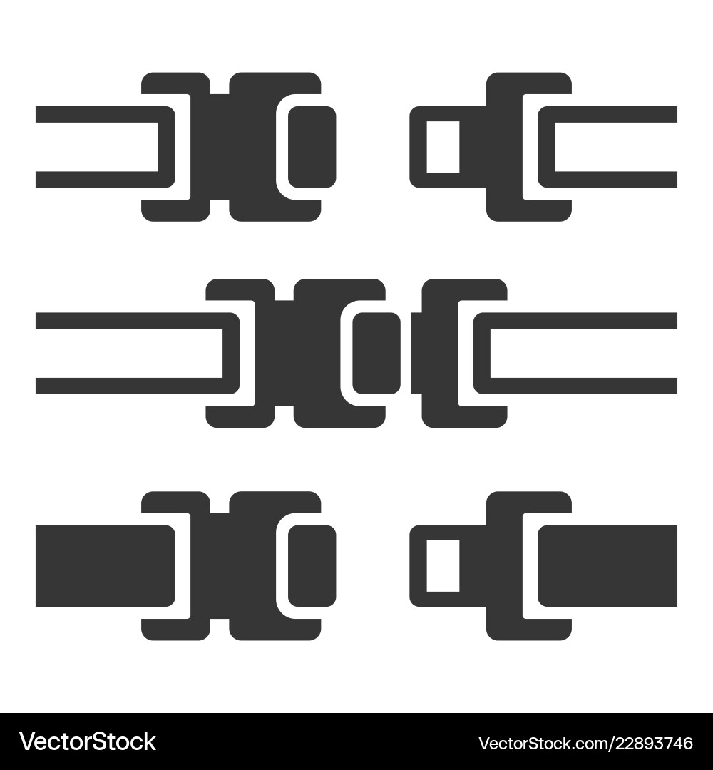 Seat belt icons set on white background Royalty Free Vector