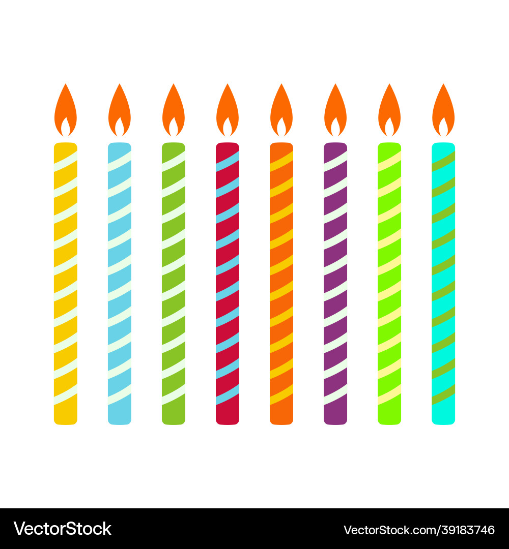 Set of festive candles Royalty Free Vector Image