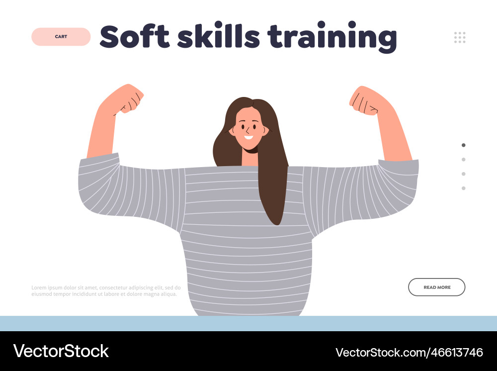 Soft skills training landing page with happy Vector Image