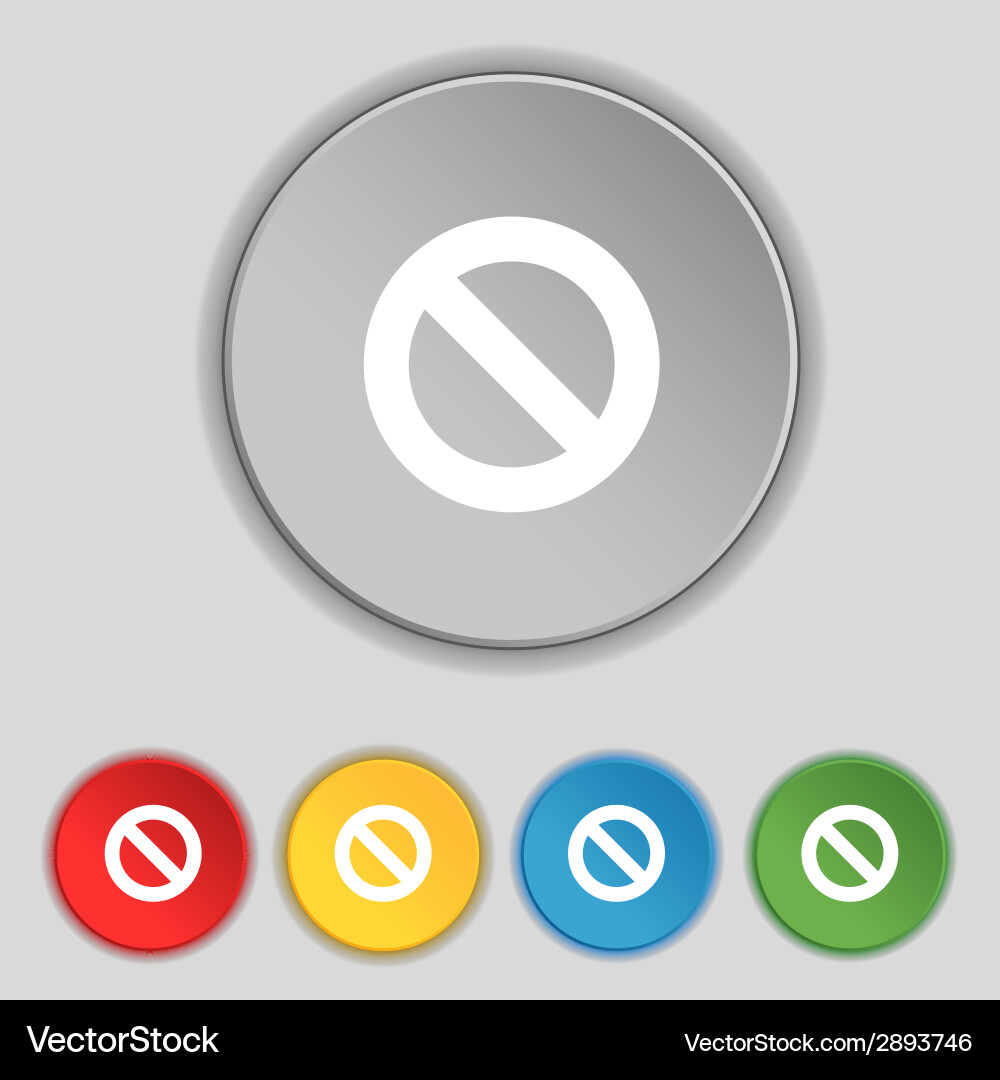 Stop sign icon prohibition symbol no set Vector Image