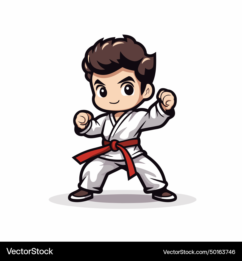 Taekwondo - cute cartoon character Royalty Free Vector Image