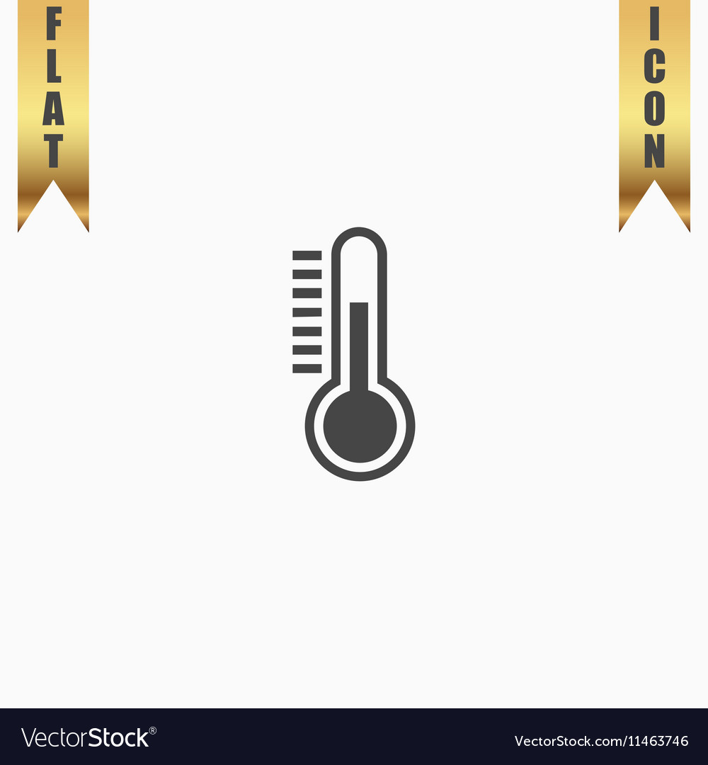 Thermometer flat icon Royalty Free Vector Image