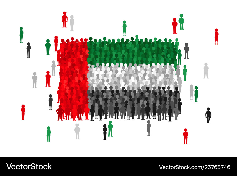Uae united arab emirates state flag formed Vector Image