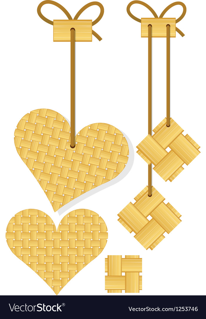 Woven straw design elements Royalty Free Vector Image