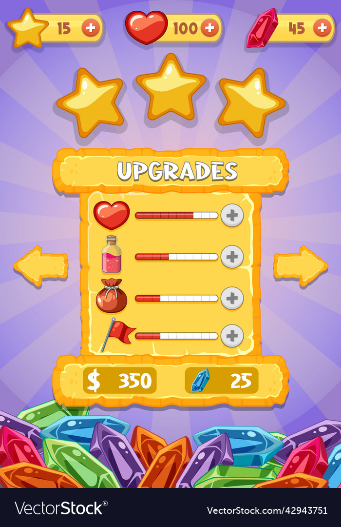 A game background template with elements Vector Image