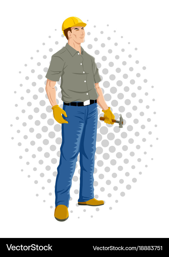 Cartoon of a worker Royalty Free Vector Image - VectorStock