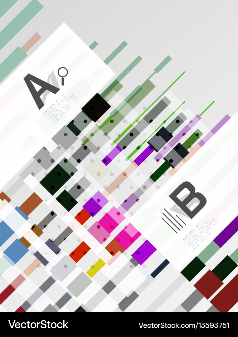 Colorful lines rectangles and stripes with option Vector Image