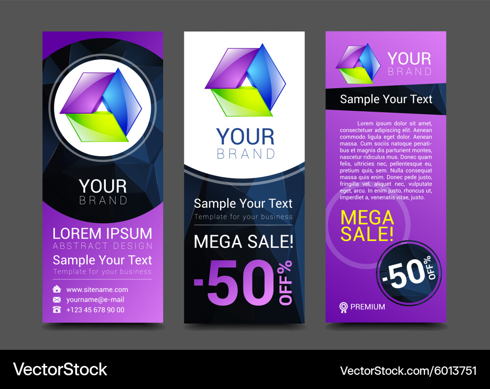 Creative banner set with lines logo blank Vector Image