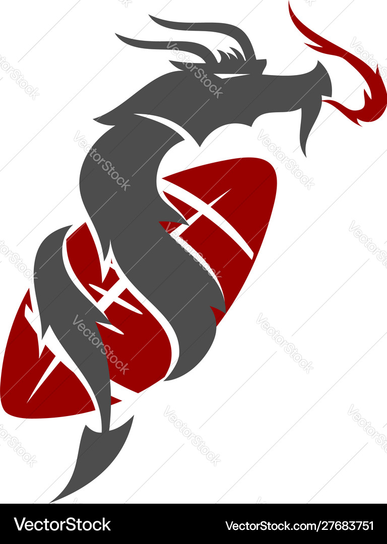 Dragon baseball logo design mascot template Vector Image