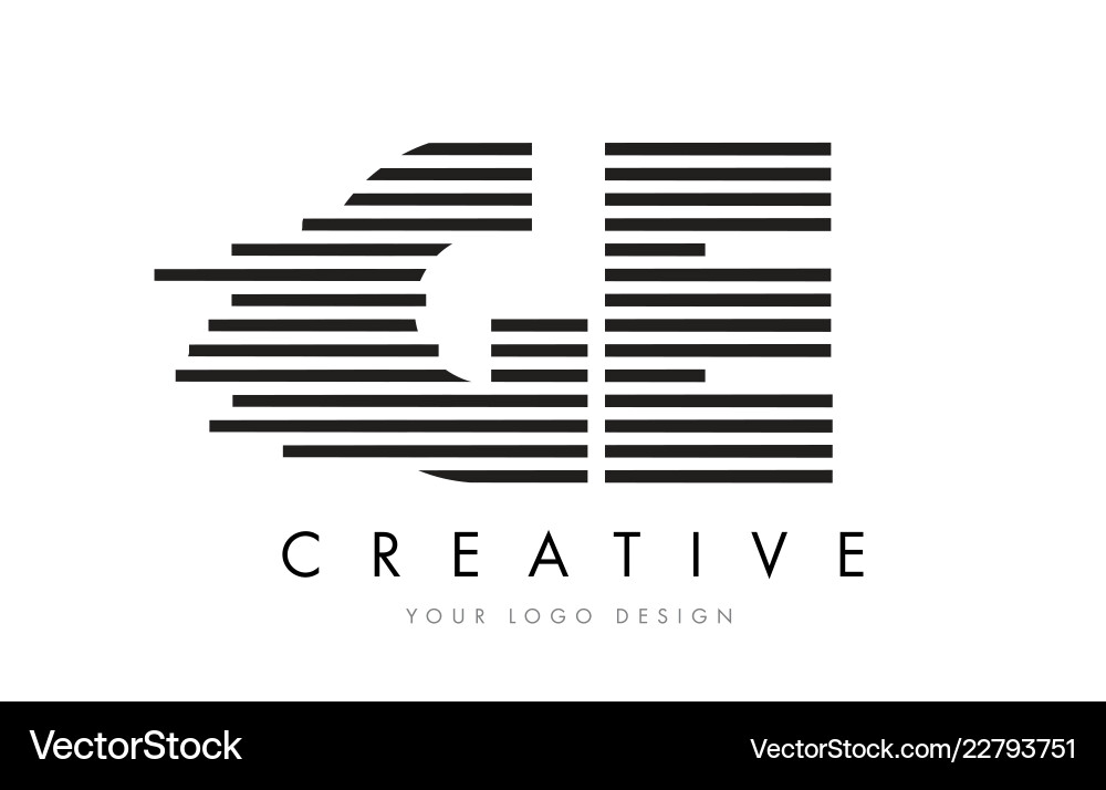 Ge g e zebra letter logo design with black Vector Image