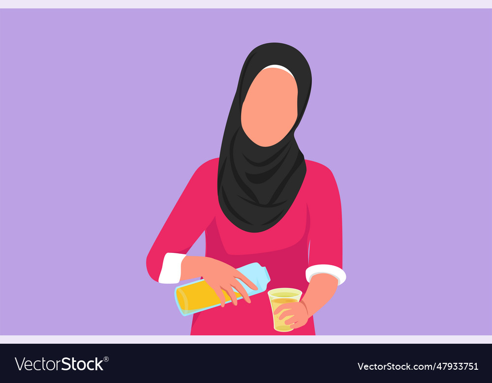 Graphic flat design drawing cute arab woman Vector Image