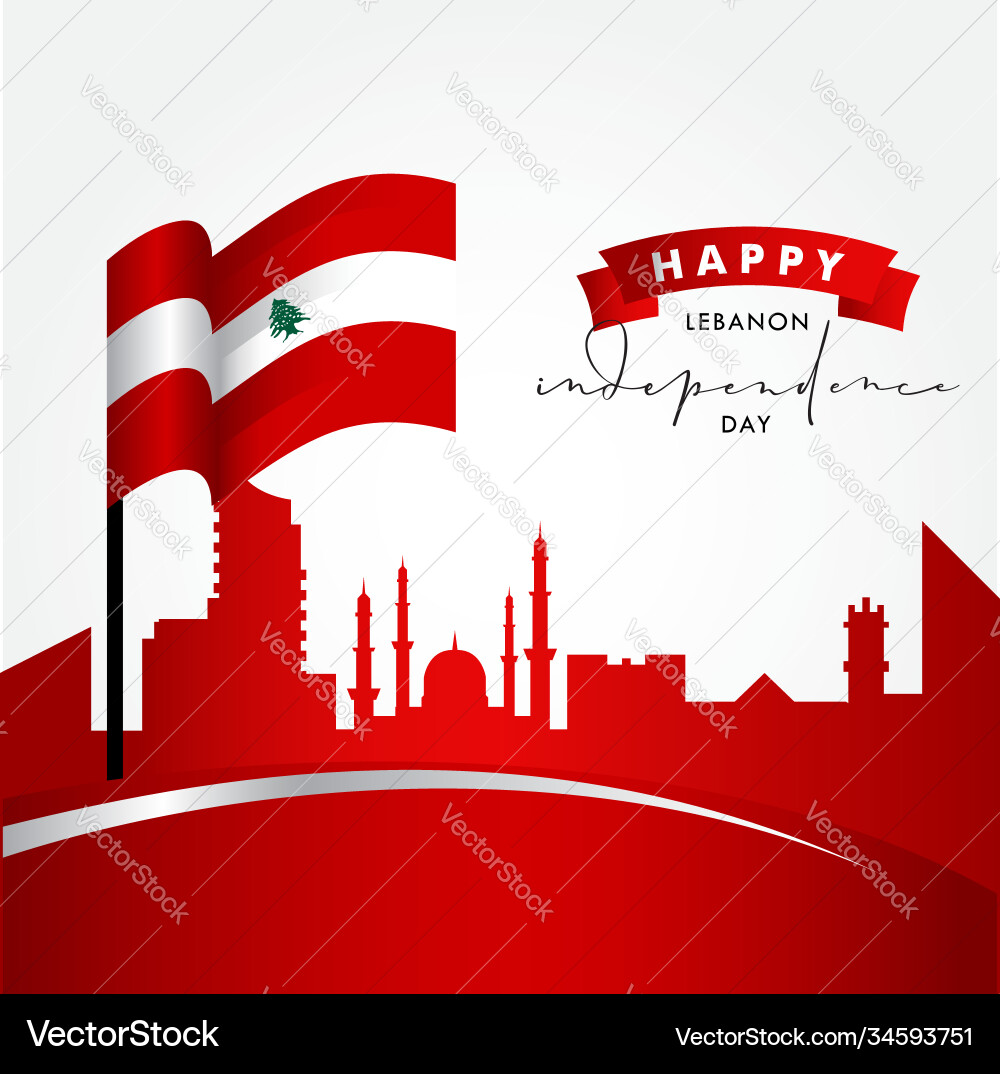 Lebanon independence day design for banner Vector Image