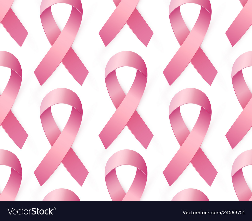 Realistic pink ribbon seamless pattern to world Vector Image