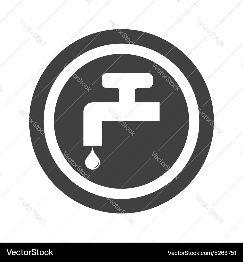 Round black water tap sign Royalty Free Vector Image