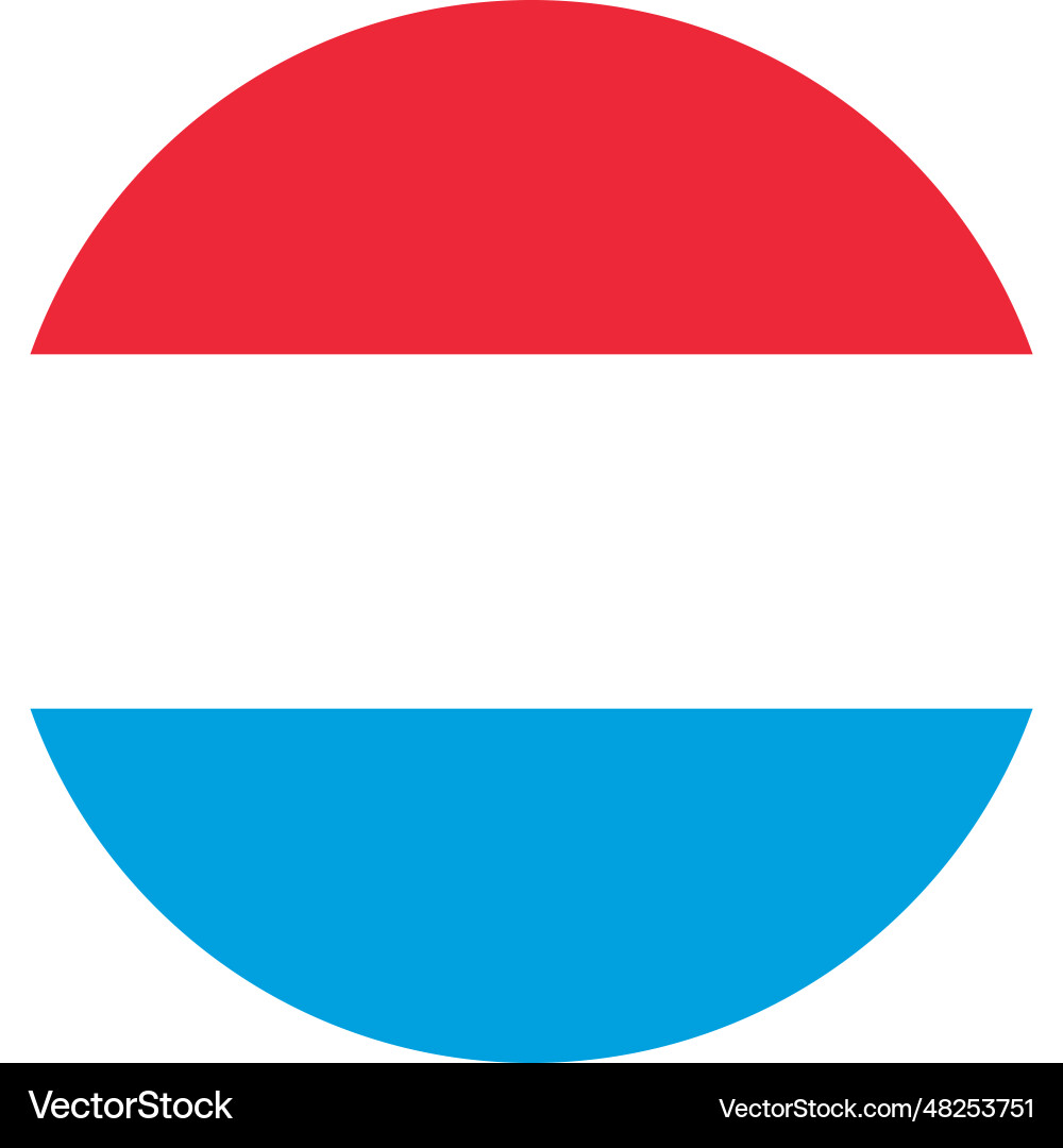 Round flag of luxembourg button Royalty Free Vector Image
