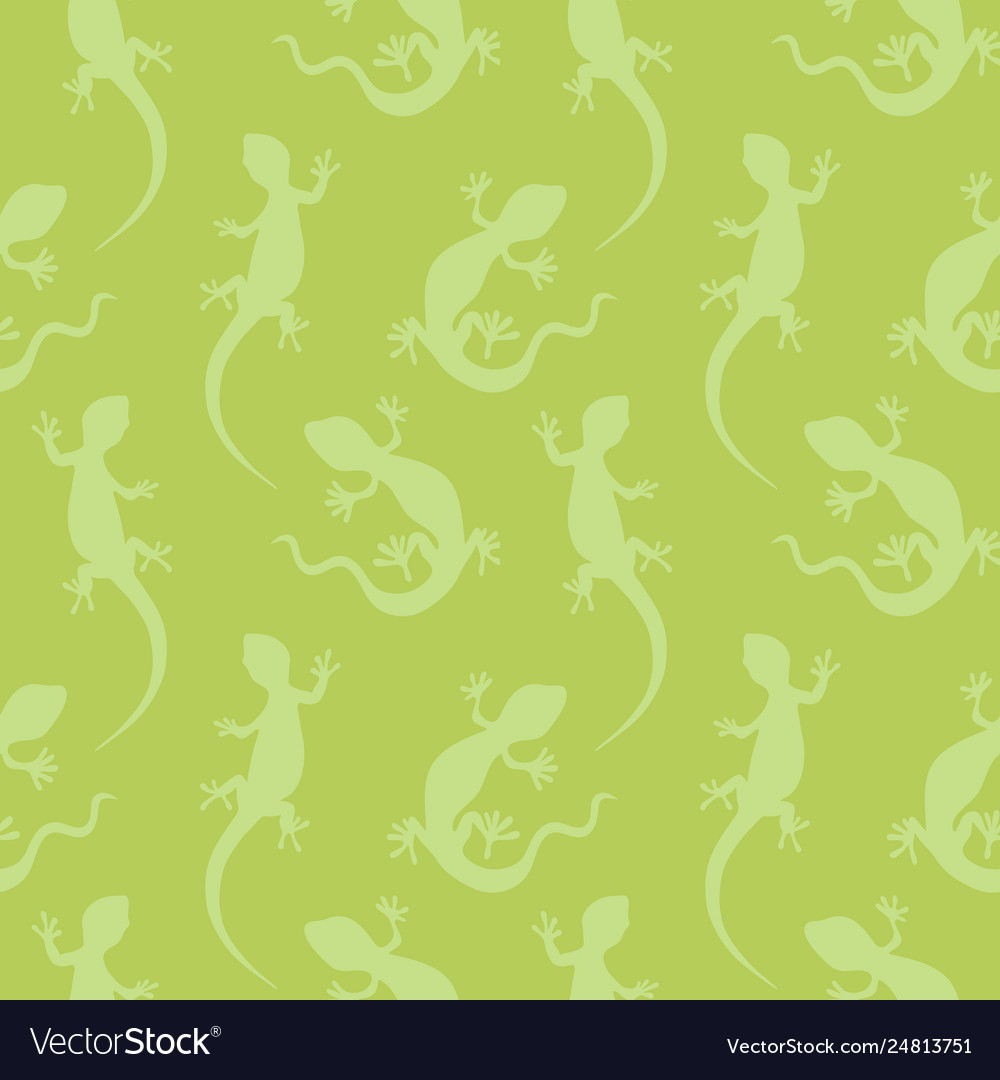 Seamless pattern silhouette lizards Royalty Free Vector