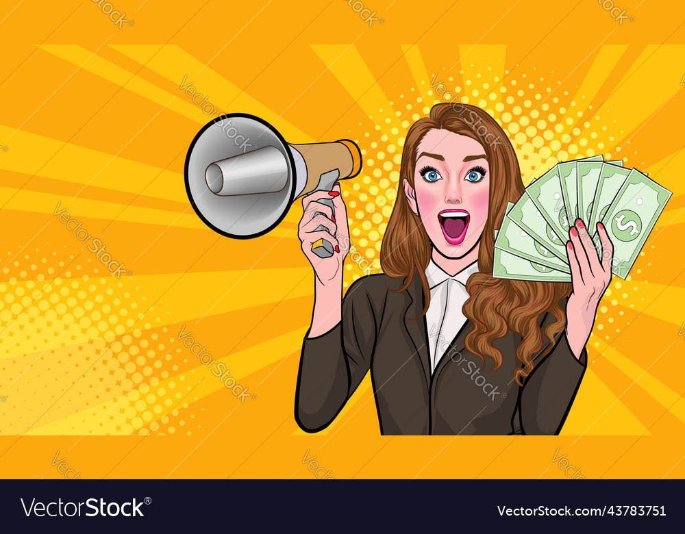 Surprise shocking successful business woman Vector Image Surprise shocking successful business woman Vector Image