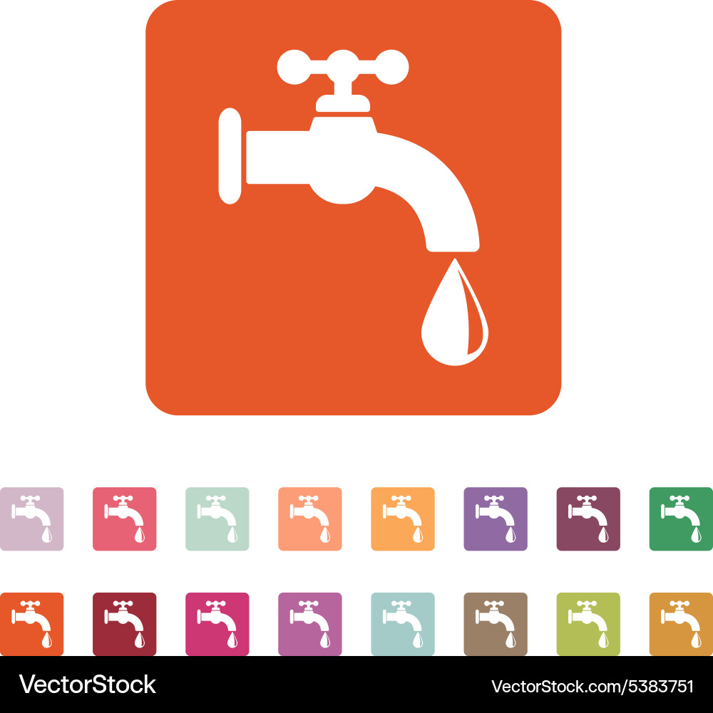 Tap water icon water symbol flat Royalty Free Vector Image