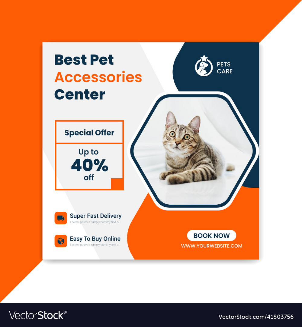 Adopt a pet social media posts template Royalty Free Vector
