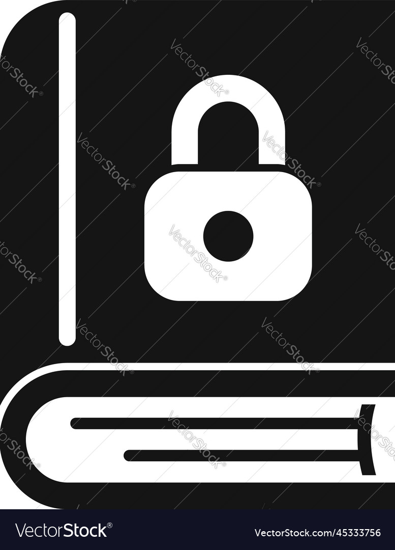 Book lock icon simple cipher data Royalty Free Vector Image