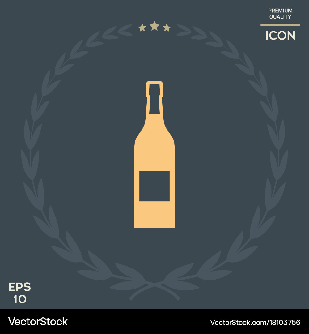 Bottle of wine icon Royalty Free Vector Image - VectorStock