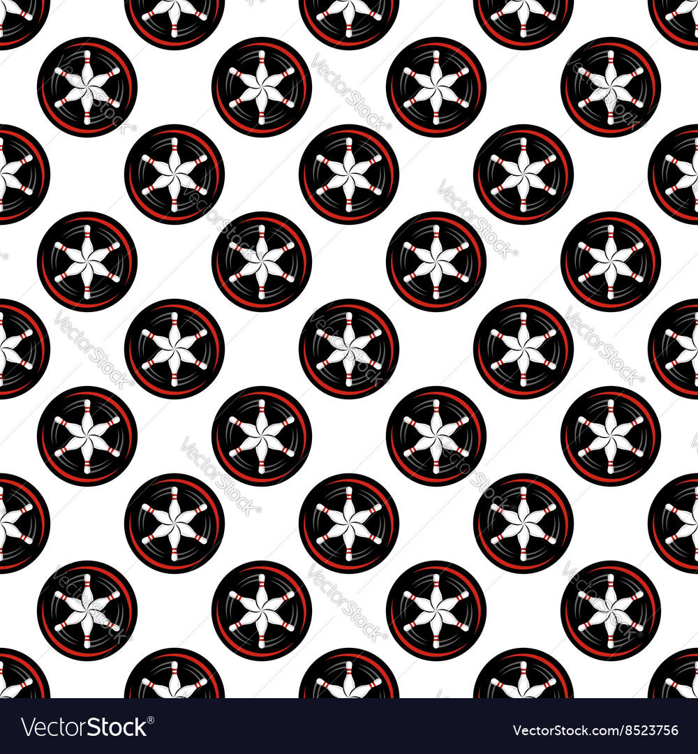 Bowling pattern seamless Royalty Free Vector Image