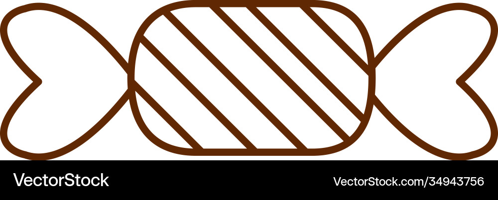 Candy stripes wrap cartoon line icon Royalty Free Vector