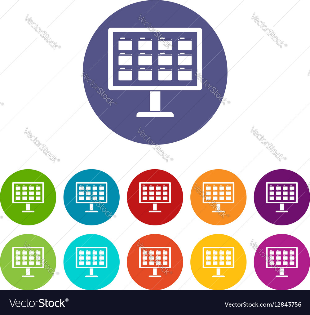 Desktop of computer with folders set icons Vector Image