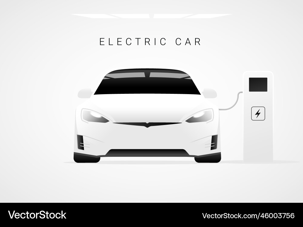 Electric ev car charge station concept Royalty Free Vector