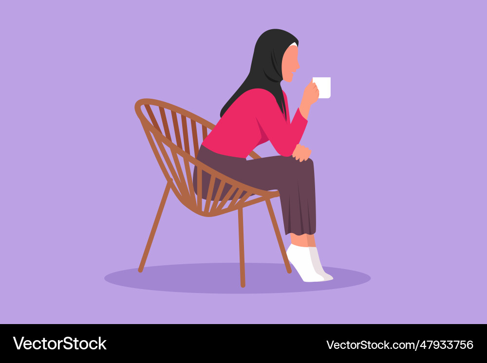 Graphic flat design drawing side view of relaxed Vector Image