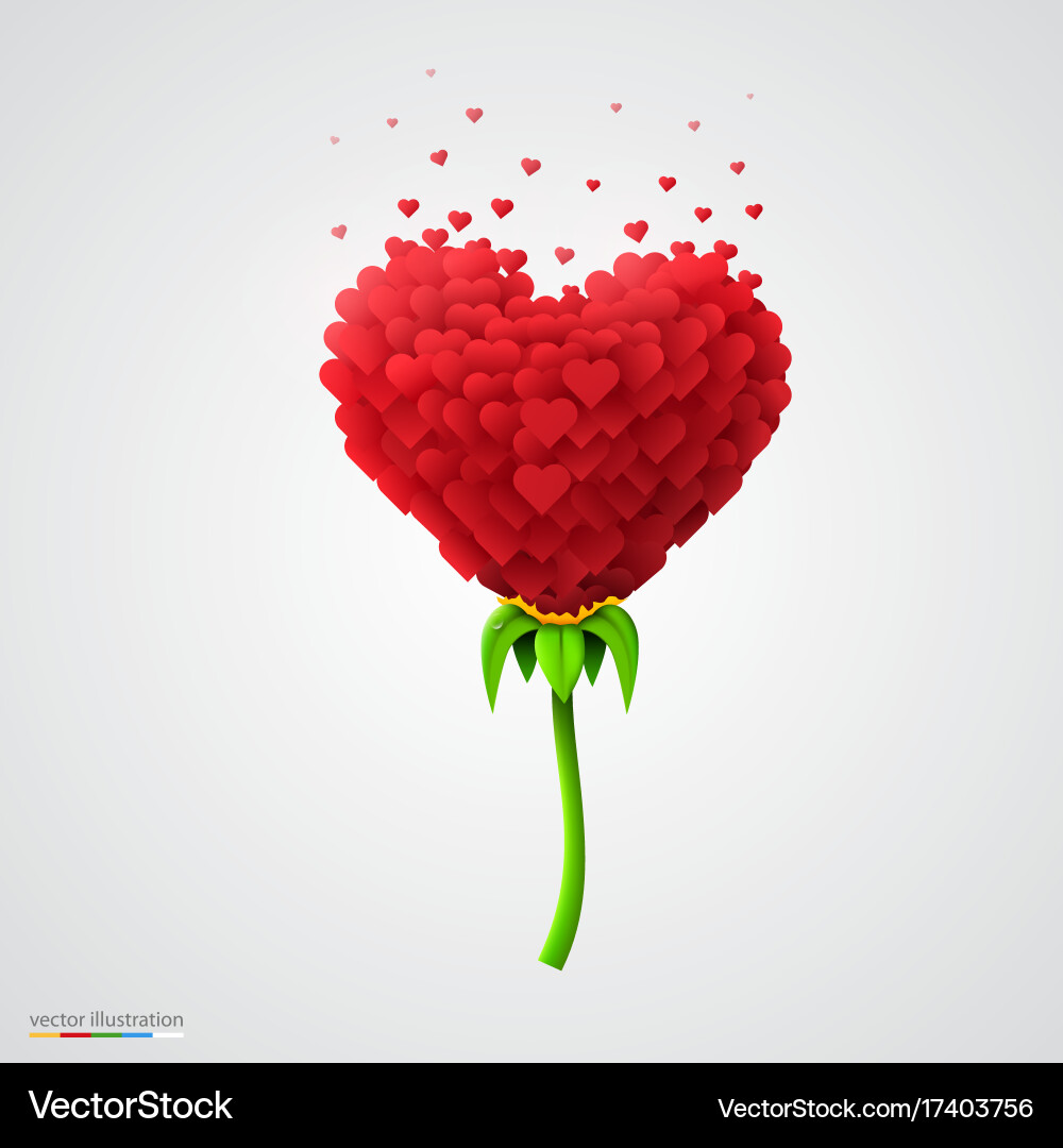 Heart-shaped flower built small hearts Royalty Free Vector