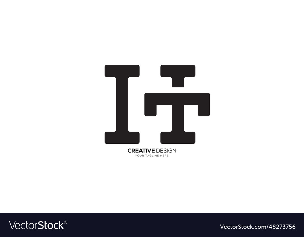 Letter H C T With Classic Shape Negative Space Vector Image