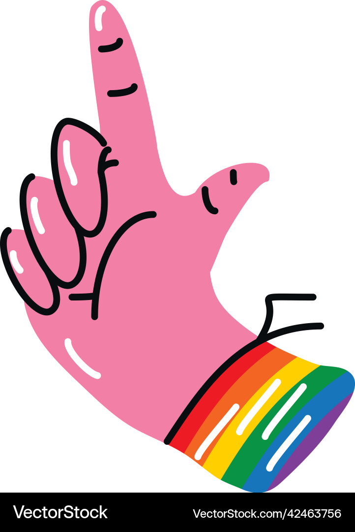 Lgbt hand with rainbow bracelet Royalty Free Vector Image