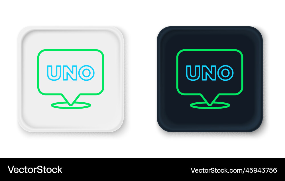 Line uno card game icon isolated on white Vector Image