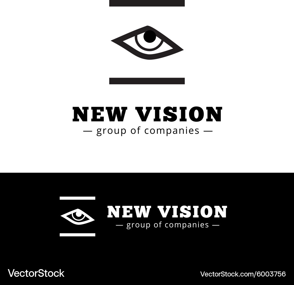 Minimalistic black and white eye logo eye Vector Image