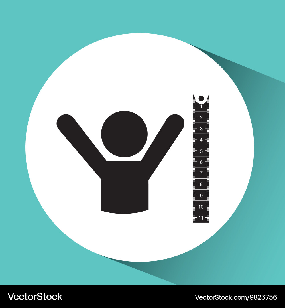 Person and measuring tape Royalty Free Vector Image