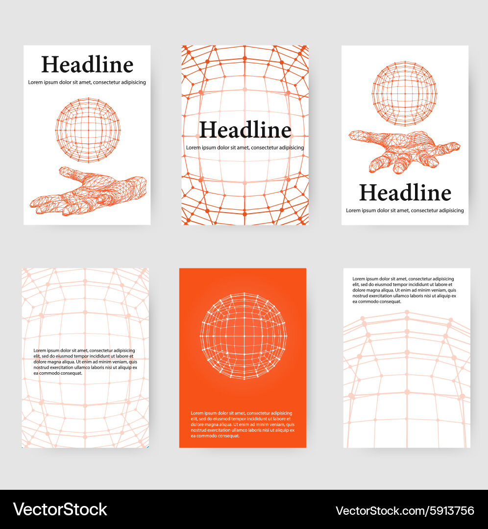 Polygonal design style letterhead and brochure Vector Image