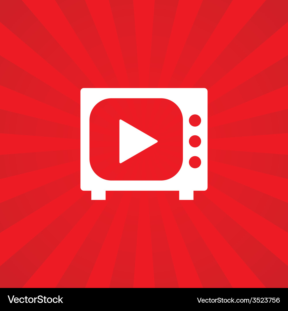 Poster old fashioned tv on beams background Vector Image